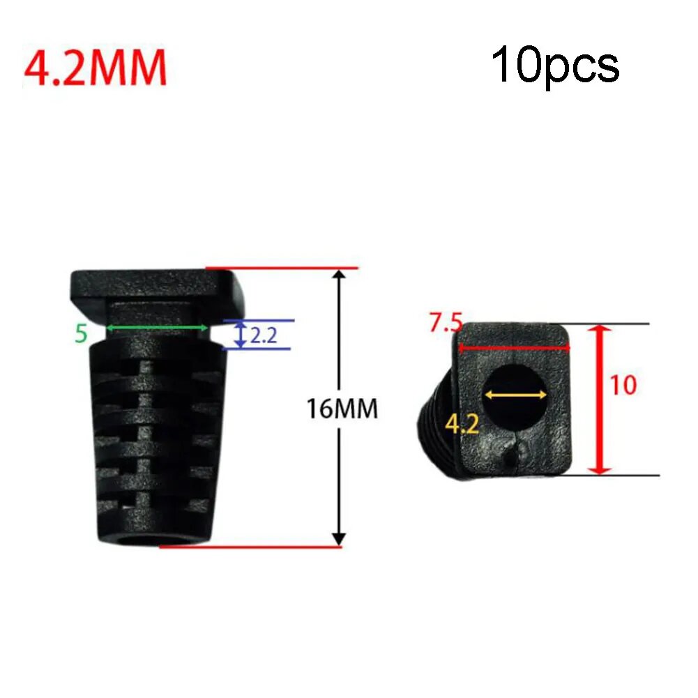 Кабельные вводы ПВХ 4.2MM-black, 10 шт.