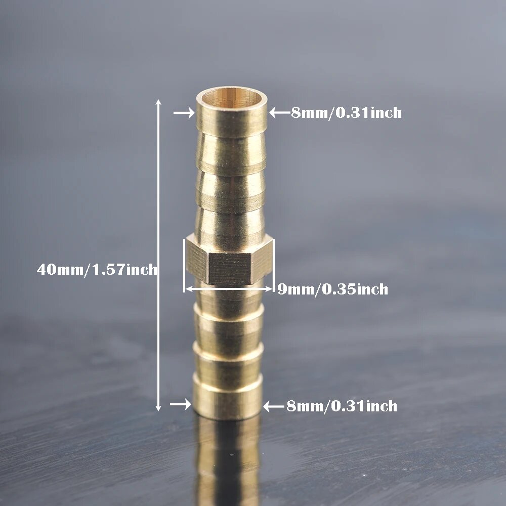 Соединитель шланга латунный 8mm-8mm