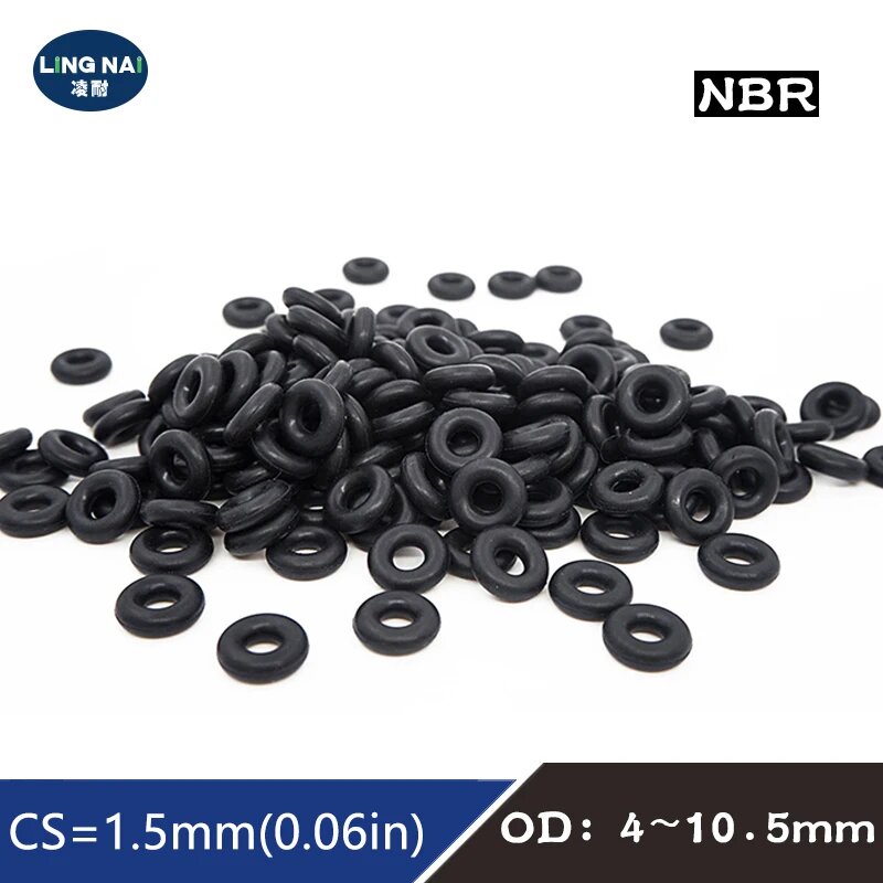 Резиновые уплотнительные кольца NBR 7x4x1.5mm, 50шт