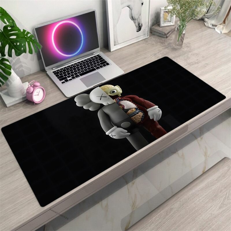 Игровой коврик для мыши с рисунком аниме Kaws doll KAWS высокой четкости, большой размер 900x400,