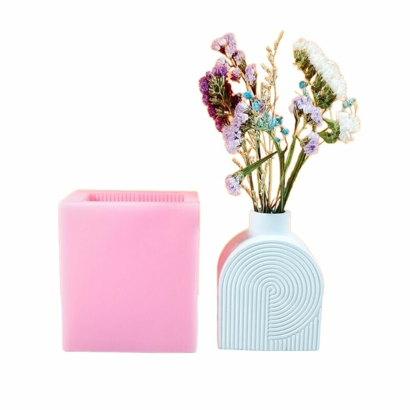 (1 комплект) diy бетонный гипс полосатый ваза силиконовая форма C514