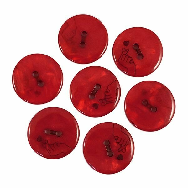 Пластиковые пуговицы 22 мм (50шт) красный