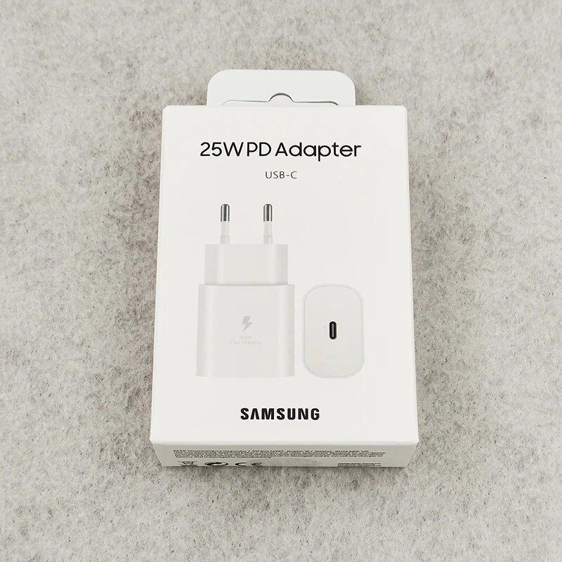 Сверхбыстрое Зарядное Устройство Samsung Galaxy 25 Вт USB C PD Сетевой Адаптер Блок White EU Charger