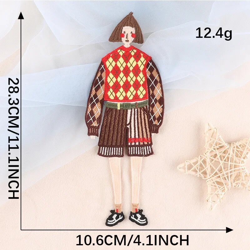 Мультяшный персонаж, аппликация для одежды, 28.3см, Коричневый, A