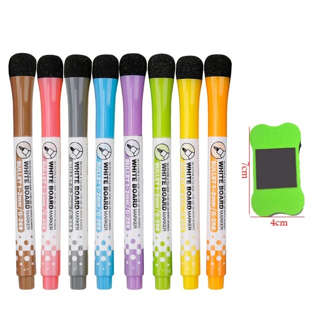 Kissbuty магнитные маркеры для доски 8 цветов 8pc mixed pen
