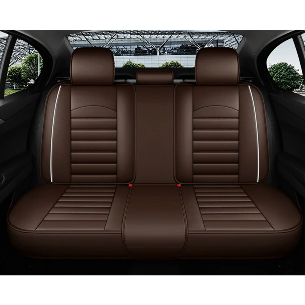 Кожаные чехлы на автомобильные сиденья для Jetta Volkswagen VW Polo 9N Sedan 6R Touareg Coffee Rear