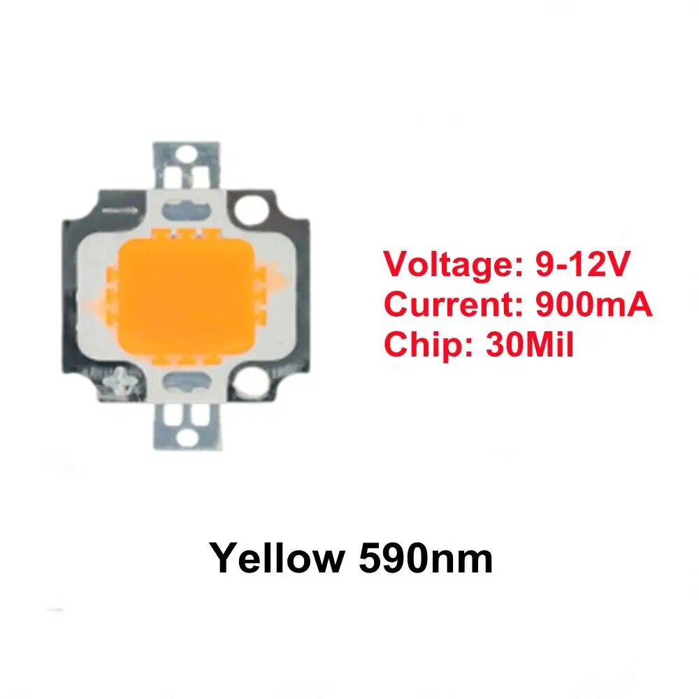 Желтый COB LED 9-12V 900mA 590nm 30Mil