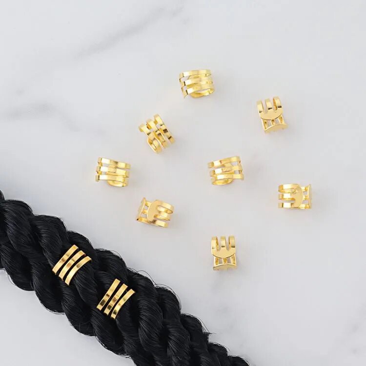 Открытые колечки для волос 50 шт. 50pcs gold