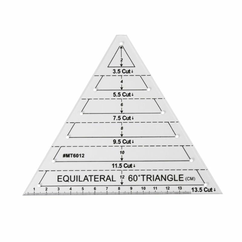 Прозрачная акриловая линейка-шаблон для пэчворка и квилтинга, шестигранная портновская линейка с четкой шкалой, инструмент для резки ткани и шитья, лоскутное шитье
