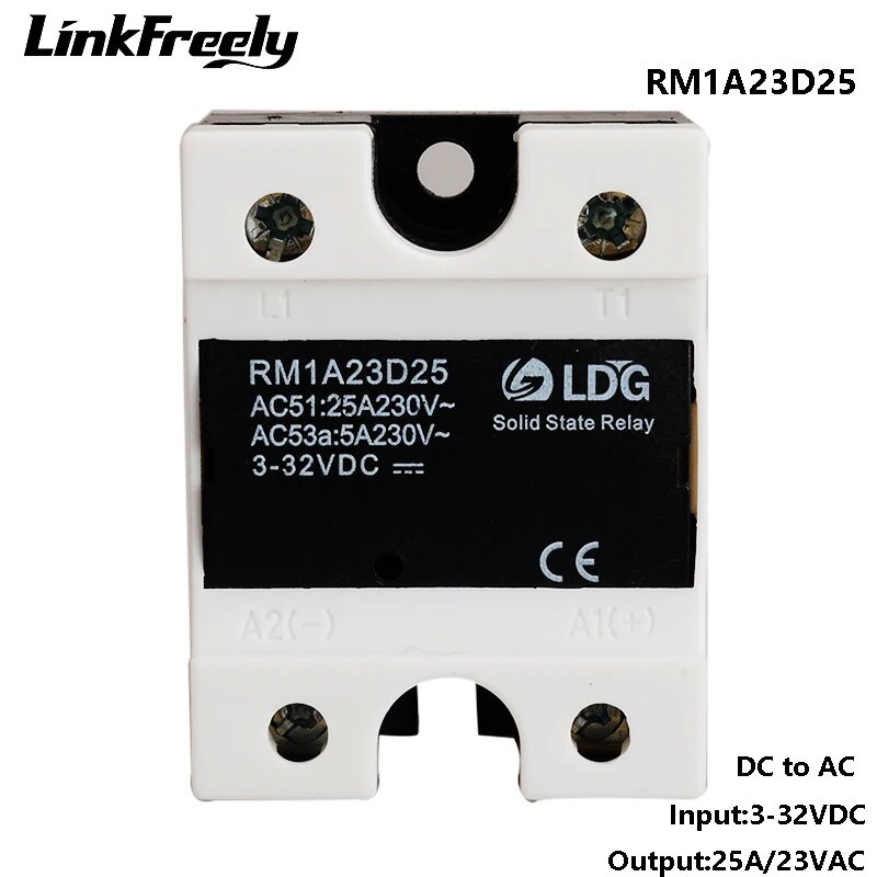 RM1A23D25 SCR 1-фазное твердотельное реле переменного тока 220 В, 3 в 3,3 В 5 в 12 В 24 в 32 В постоянного тока вход 25А/24-280 В выход переменного тока, реле SSR плата