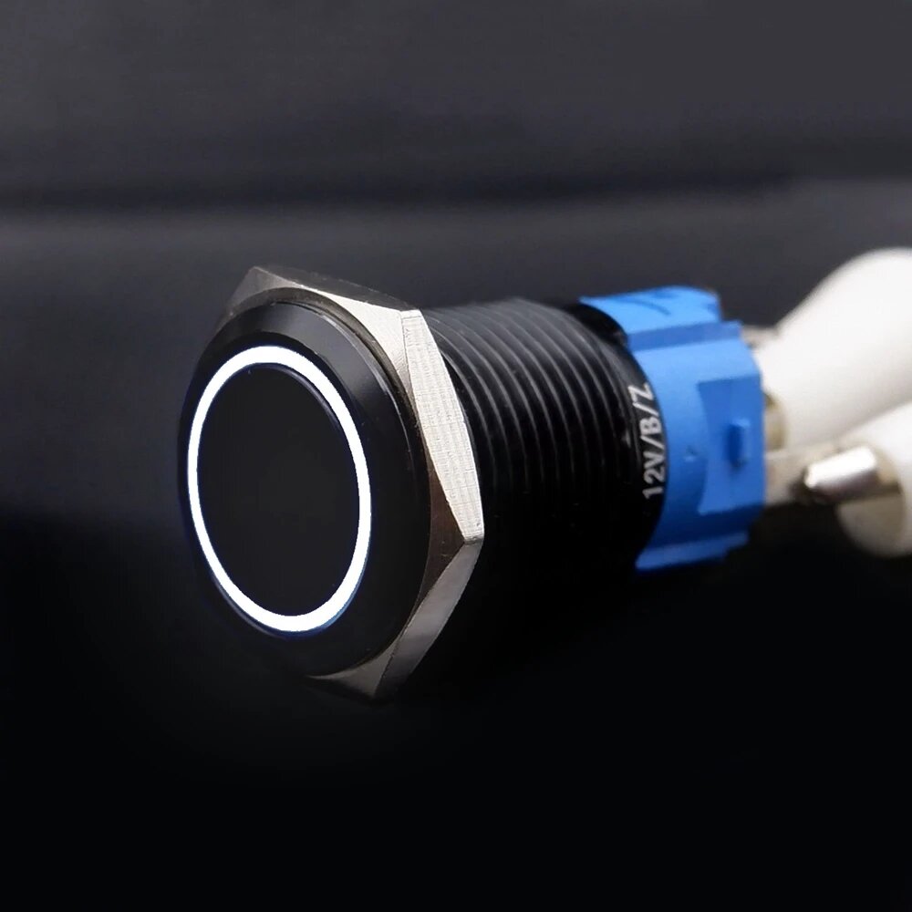 Водонепроницаемый кнопочный переключатель Round White 12-24V