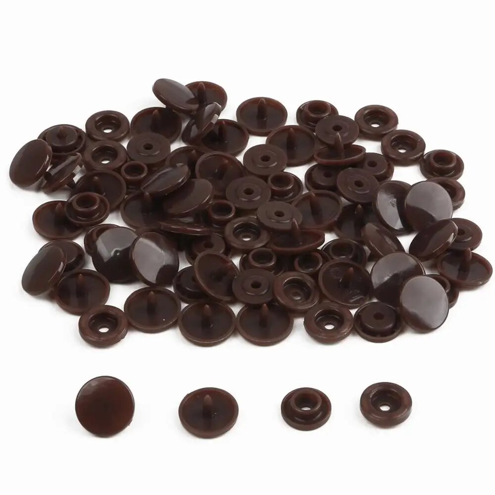 Застежки Beadia T5 12 мм Dark Coffee, 20 шт