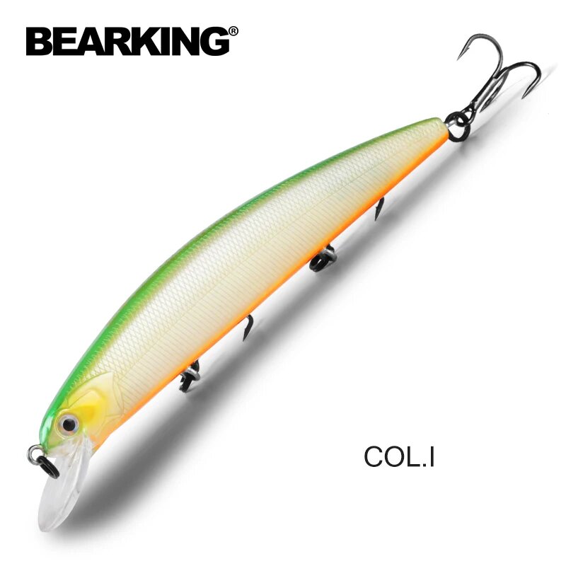 BEARKING Воблер Minnow 11 см, Зеленый, I
