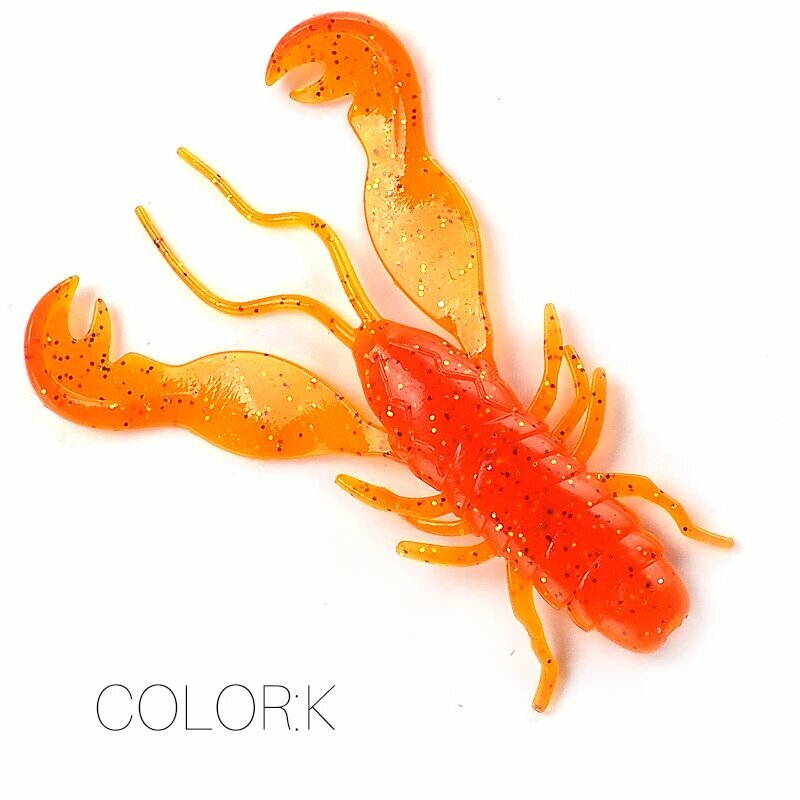 Приманка для рыбалки Fet Craw, 70 мм, Оранжевый (K), 6 шт.