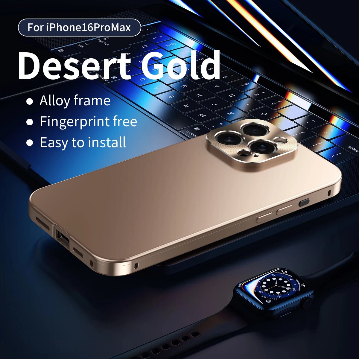 Чехол Desert Gold для iPhone 16 Pro Max, бежевый