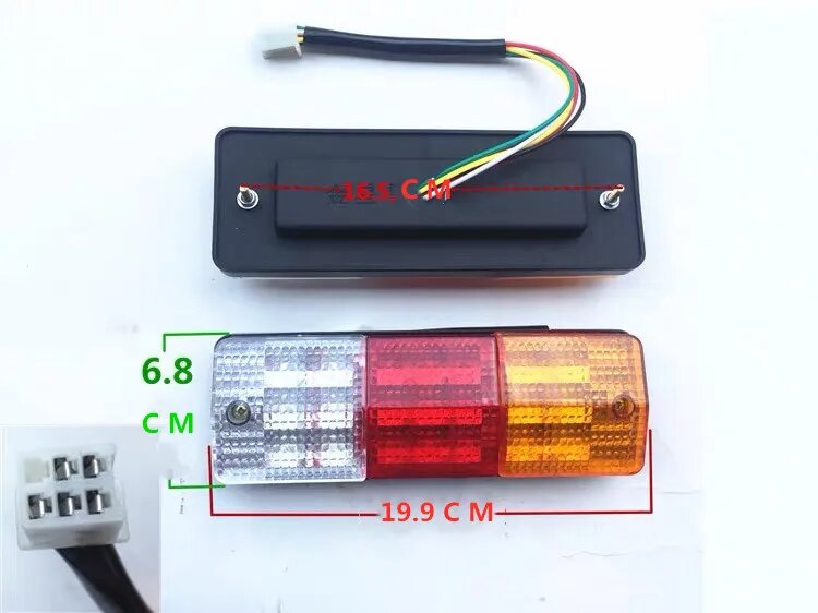 Задний светильник светодиодный, 2 шт, три секции, задний светильник рь, сигнал поворота, стоп-сигнал, стоп-сигнал, прицеп, фургон, грузовик Фонарь для грузовика 2x 19.5CM 48-60V