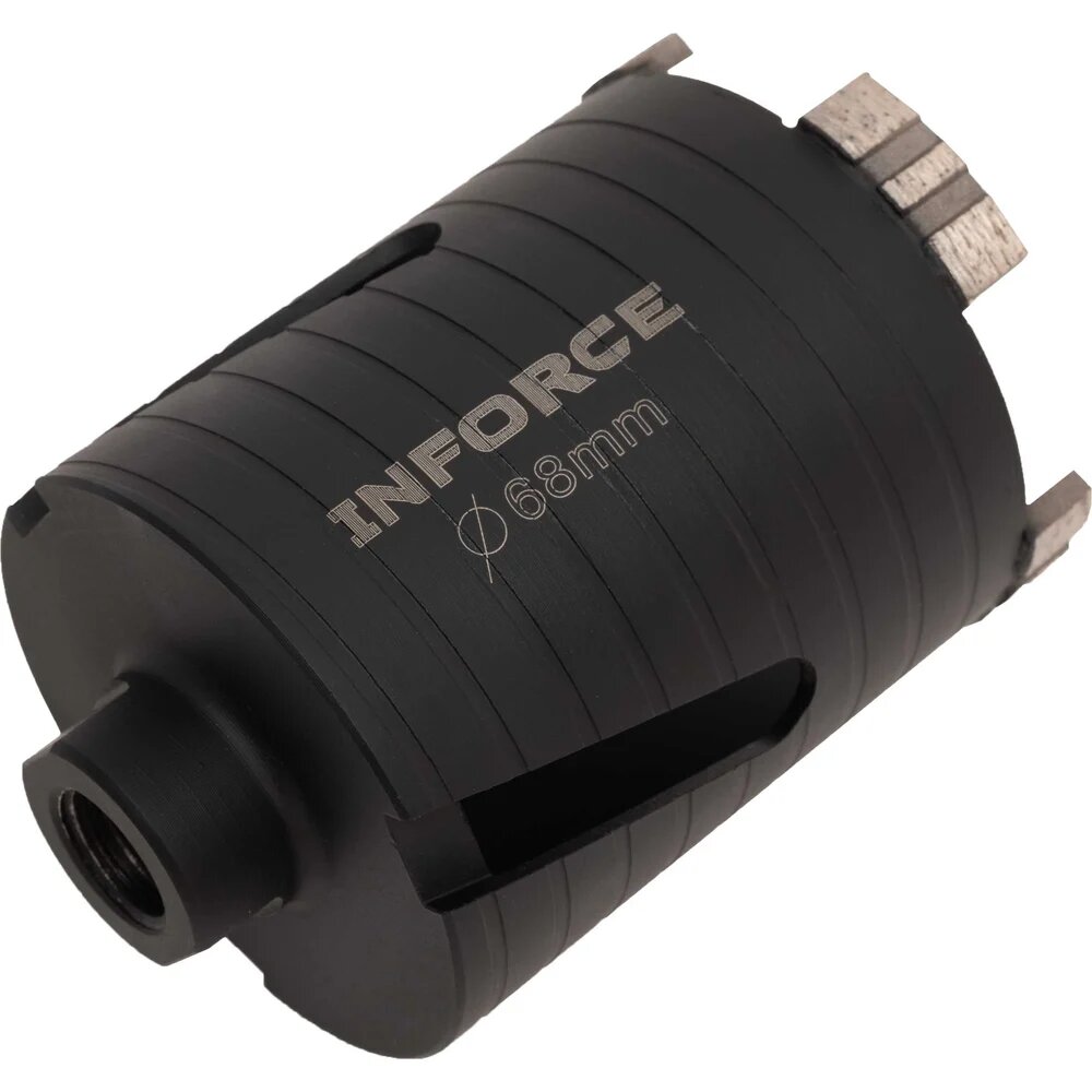 Коронка алмазная по бетону 68 мм Inforce 11-02-068, м16, с помощью перфоратора