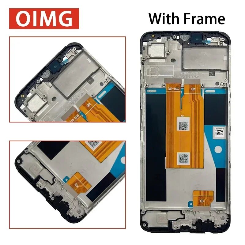 6,75 "новый IPS ЖК-дисплей для OPPO Realme C63 4G, рамка ЖК-дисплея + сенсорная панель, дигитайзер 6,75 дюйма, ЖК-рамка для Oppo Realme C63 LCD With Frame