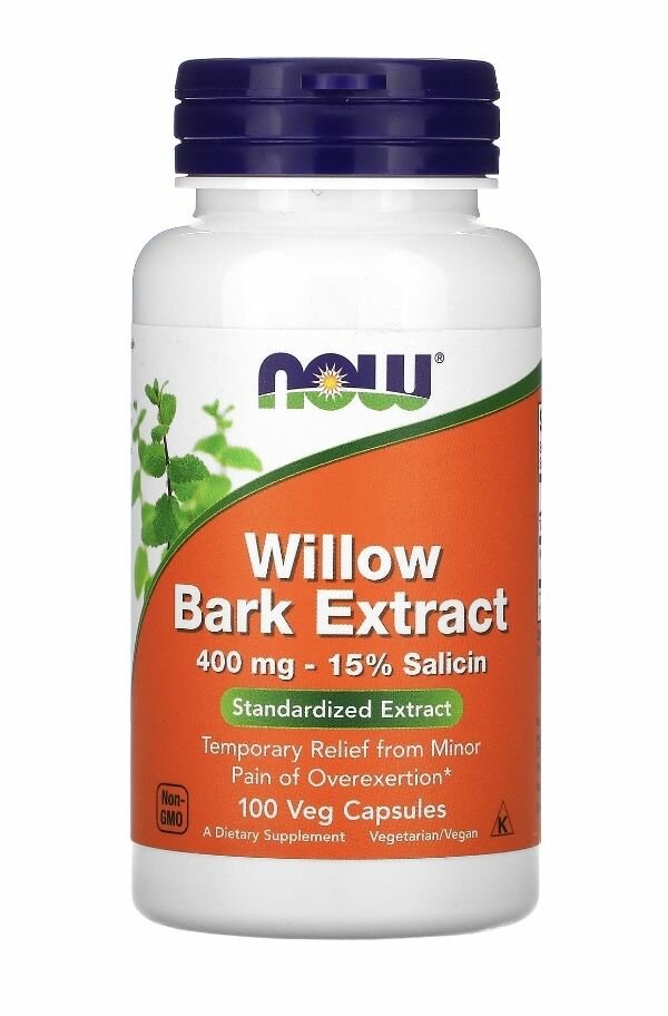Экстракт коры ивы Нау Фудс, Willow Bark Extract, Now Foods,100 капсул