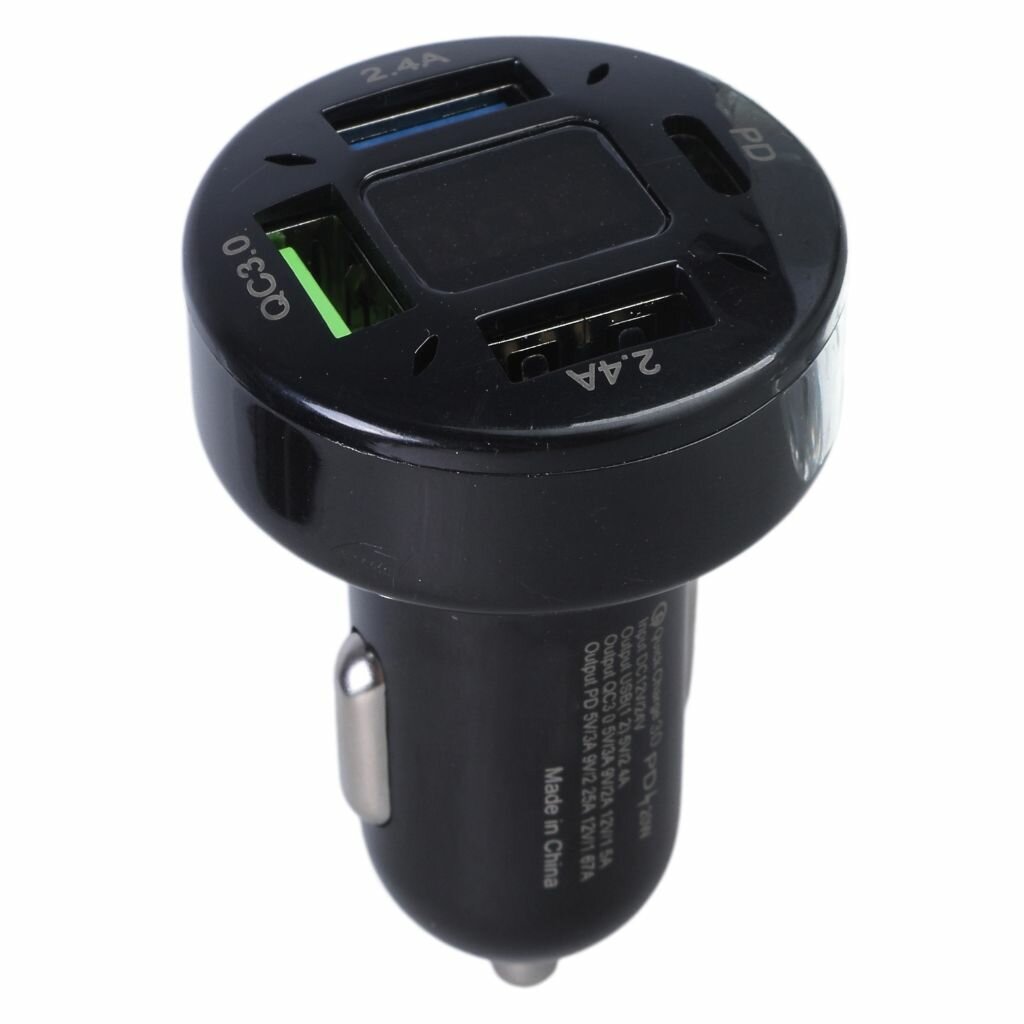 Быстрое Автомобильное Зарядное Устройство USB Мощностью 66 Вт, 4-Портовый Адаптер для Зарядки Телефона
