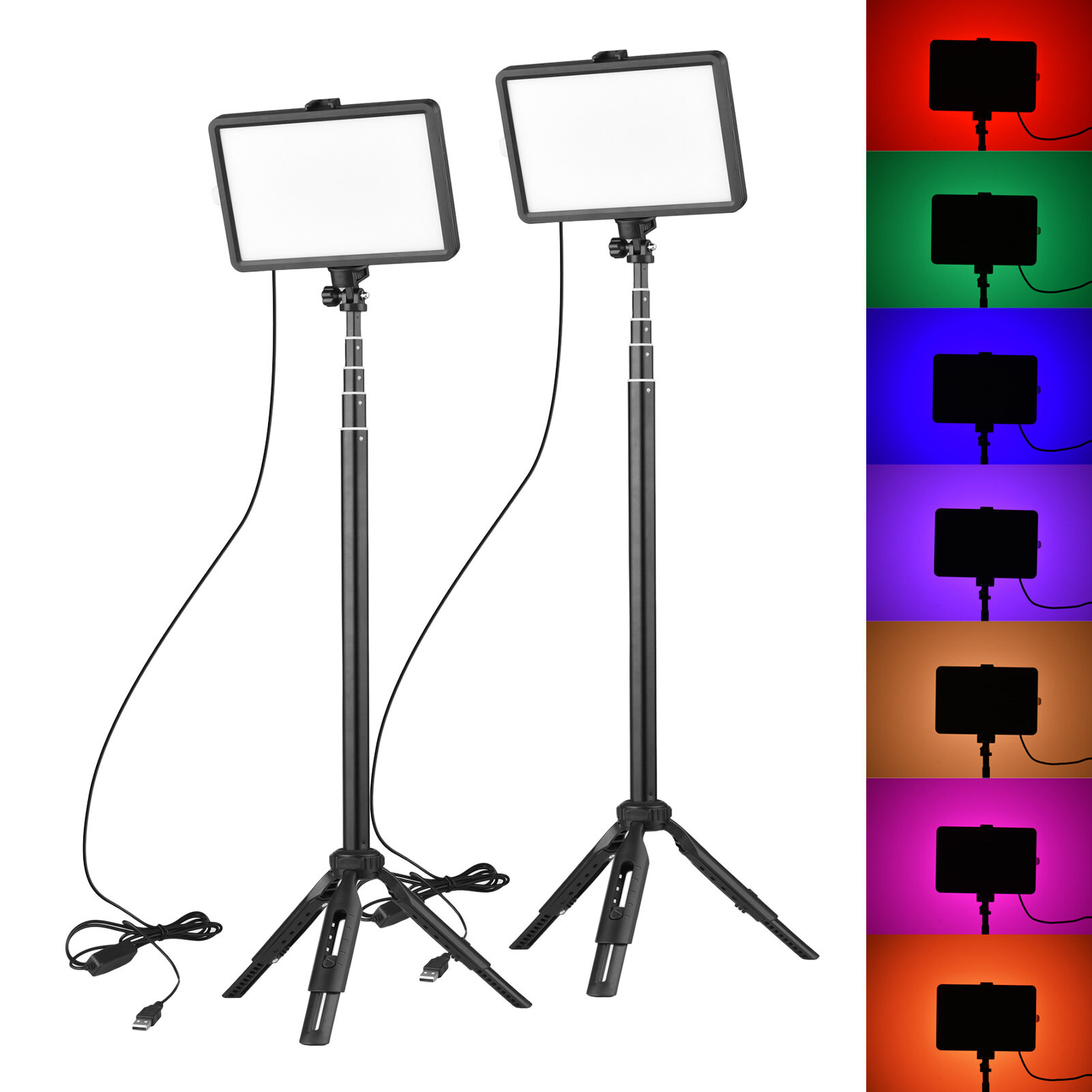 Портативный набор 3200K-5600K света RGB видео- 10 уровней яркости с питанием от USB