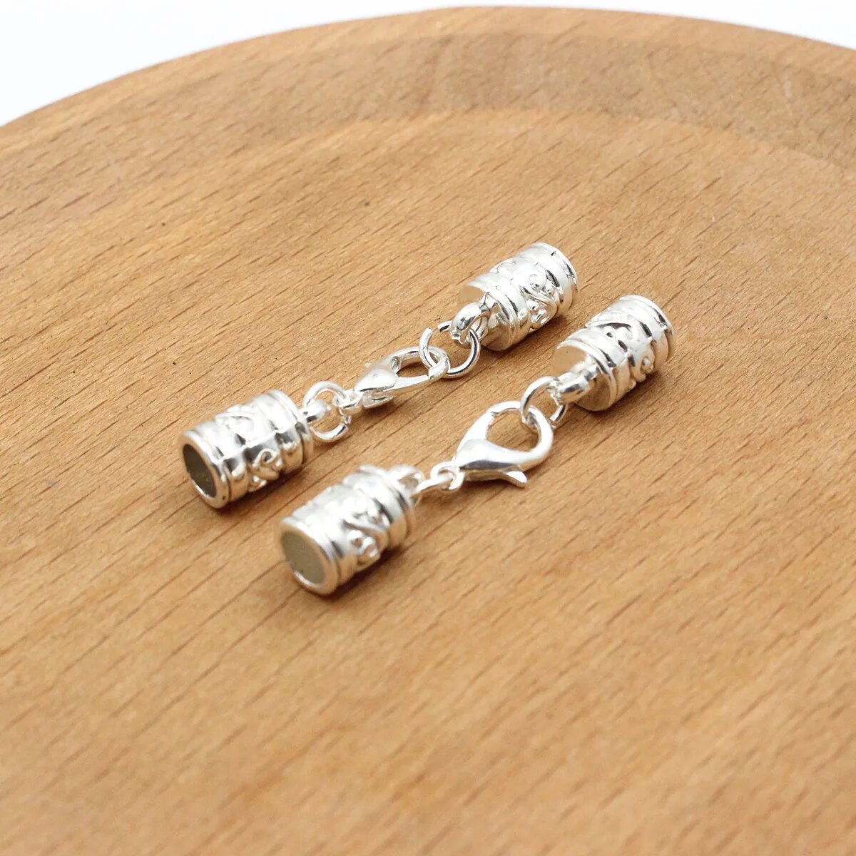 Концевые заглушки для шнура Onebeading, цинковый сплав, 5 мм, 10 комплектов Silver