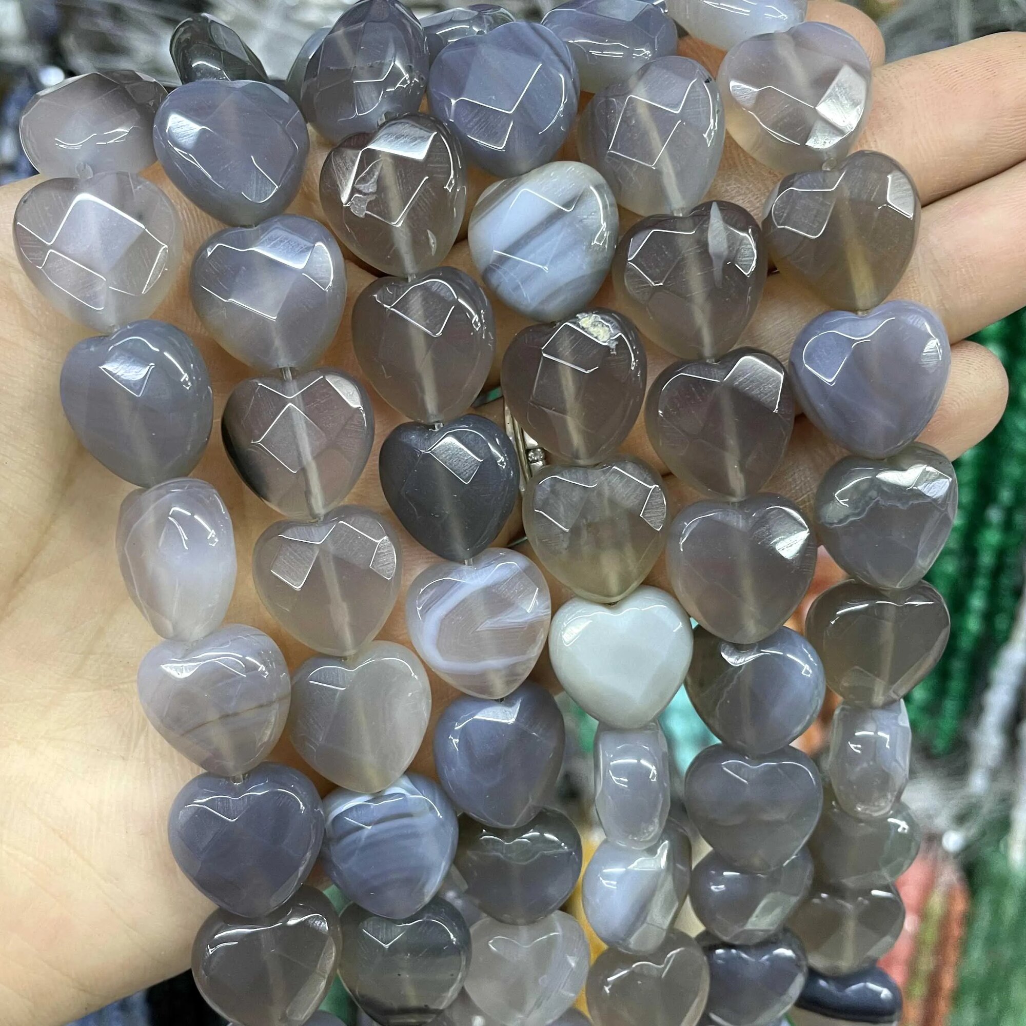 Бусины из агата серого цвета, 10 мм, 20 шт