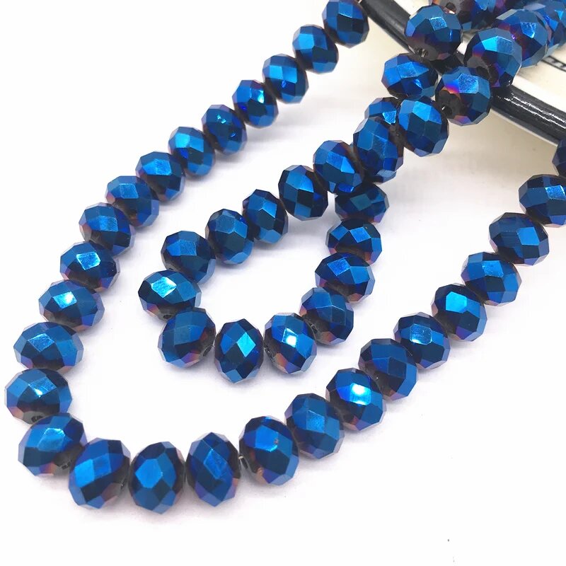 Граненые хрустальные бусины HWGTBBRR 4/6/8 мм Темно-синий, 8x6mm(50pcs), 28