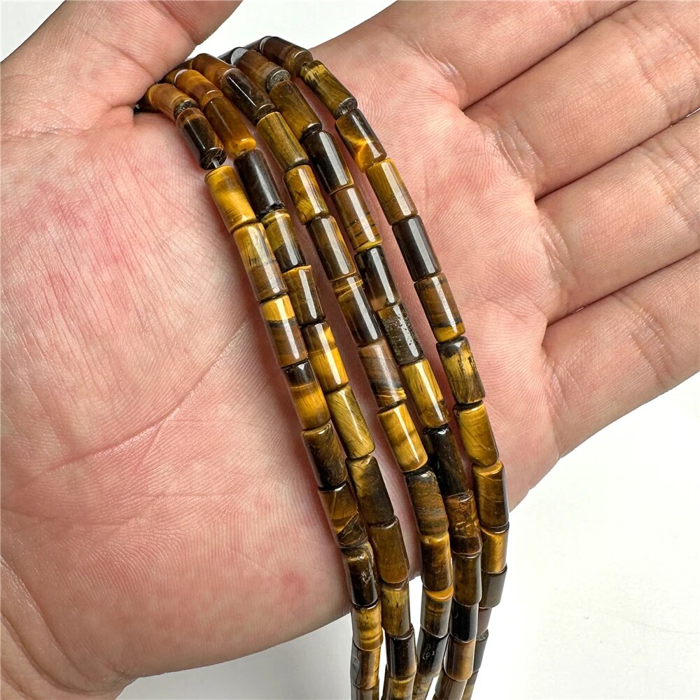 Бусины тигровый глаз 5x9 мм, натуральный камень