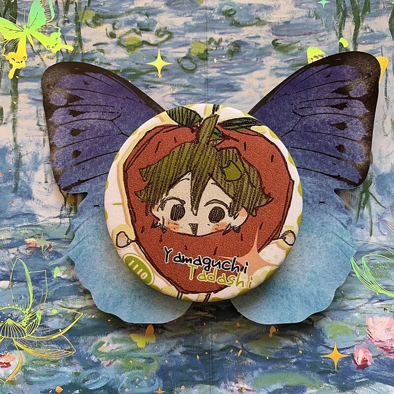 Брошь Haikyuu T Adachi в виде клубники, Metal color: 8