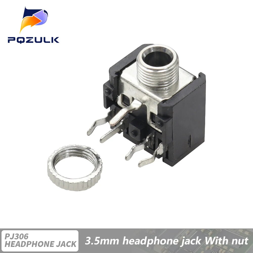 3.5 мм Разъем для наушников PQZULK PJ-306M с гайкой
