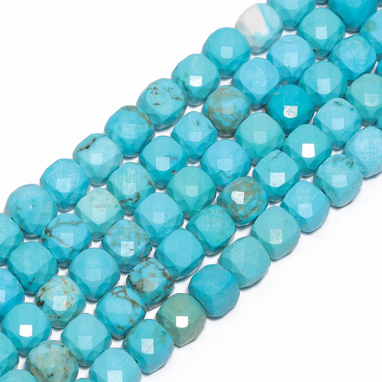 Бусины голубые граненые из апатита, амазонита, аквамарина, 7-8 мм, 20-22 шт. blue turquoise