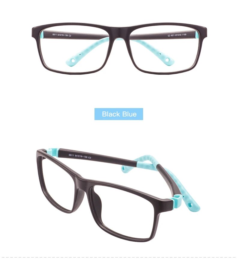 Детские очки Visionect TR90, цвет оправы black blue