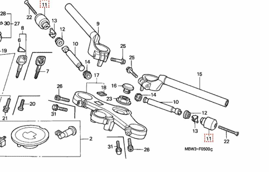 Груз руля наружный для мототехники Honda; Артикул Honda: 53105MN4010 (Оригинал)