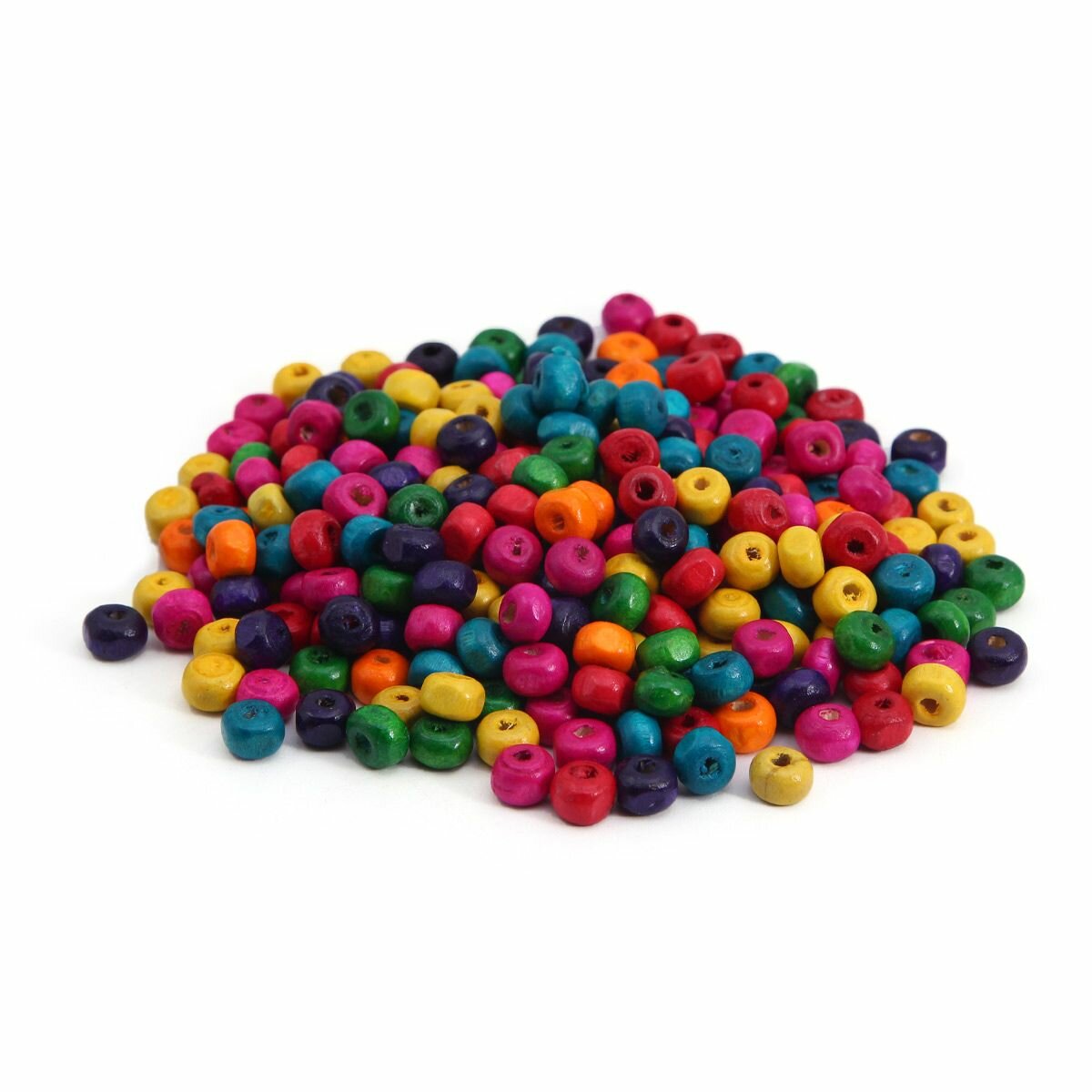 WDB0415 Бусины деревянные, разноцветные, круглые, 5*6мм, 25гр, 280шт/упак, Astra&Craft
