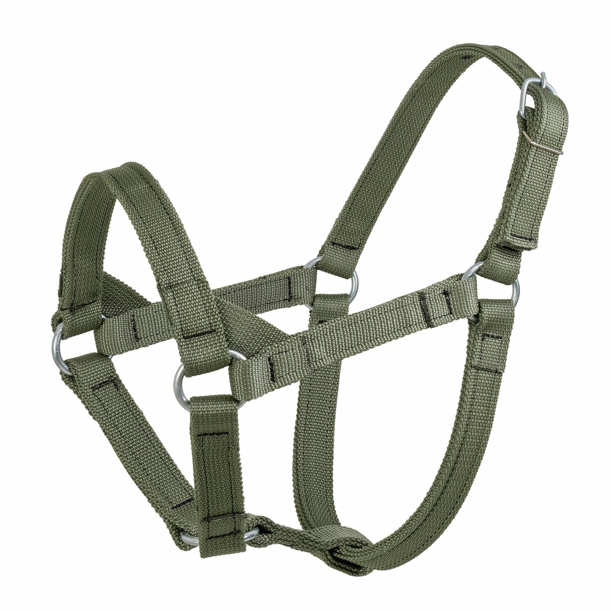 Недоуздок капроновый тройной, недоуздок без повода цвет хаки REITER 30 мм