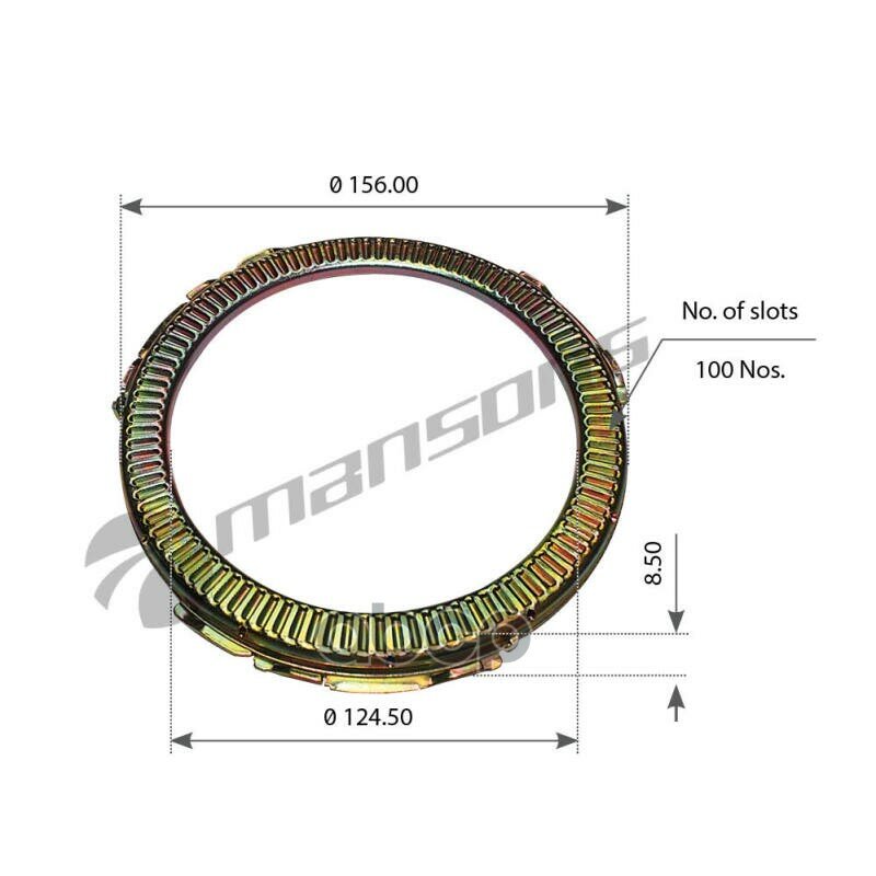 Кольцо ступицы !(м) зубчатое ABS 125x156x8.5 z=100 BPW ECO Mansons арт. 300305