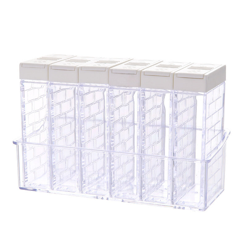 Танк для хранения приправы прозрачный двухсторонний открытие крышки для сплоченных специй для кухни белый