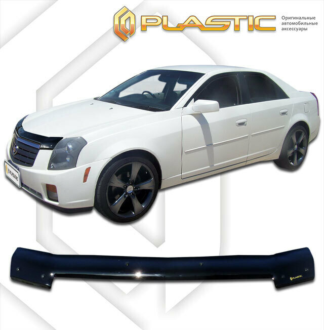 Дефлектор капота Cadillac CTS 2002 2007 Черный глянцевый СА Пластик