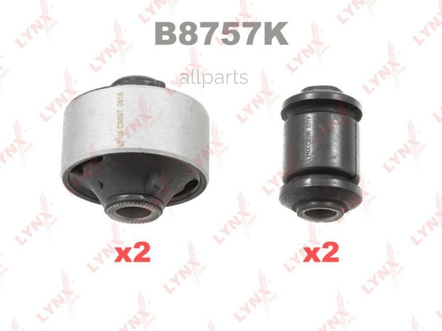 LYNXAUTO B8757K к-кт сайлентблоков рычага перед! 2пер.+ 2зад.\Toyota Avensis/Corolla/Corolla Verso all 01-09