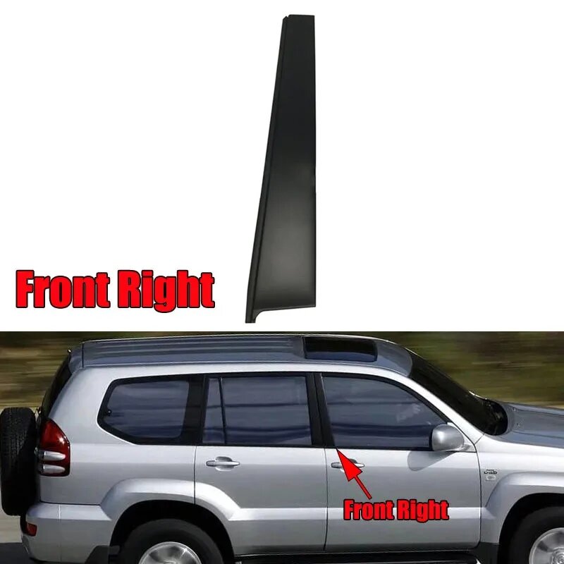Молдинг на окно двери автомобиля, передняя дверь, задняя рамка для TOYOTA Land Cruiser Prado 120 2003 2004 2005 2006 2007-2009 Front Right