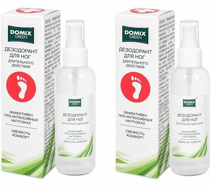 Дезодорант Domix green для ног длительного действия (спрей) 150 мл, 2шт