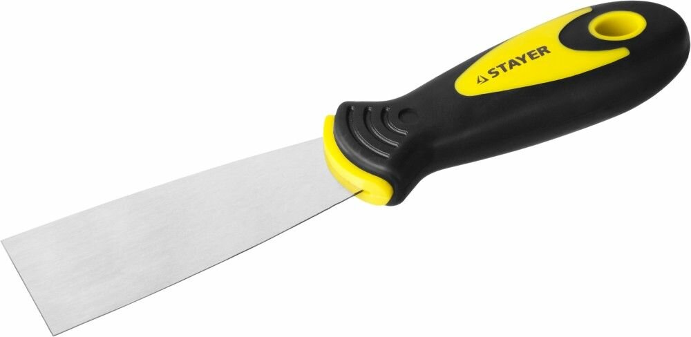 Шпатель STAYER MAXFlat, 40 мм, профилированное полотно, двухкомпонентная ручка, нержавеющий 10041-04