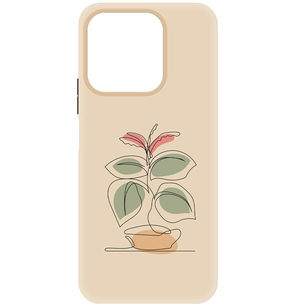 Чехол-накладка Krutoff Soft Case Цветок для Honor X8c черный