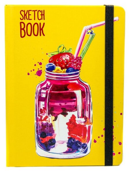 Скетчбук Коктейль желтый А5 80л 145*203мм