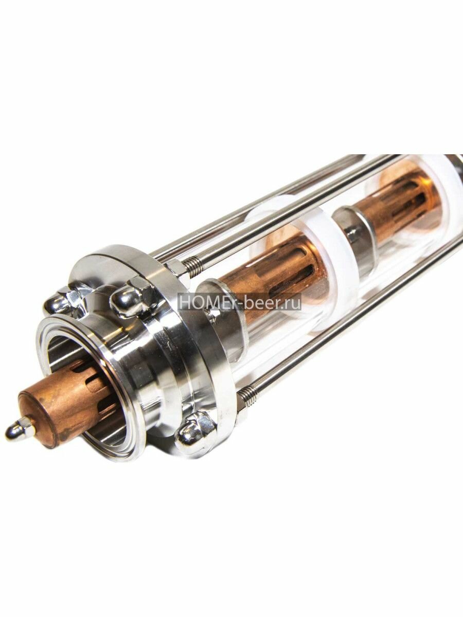 Тарельчатая медная колпачковая колонна 2 дюйма 3 этажа (высокие профи колпачки 2 в 1)