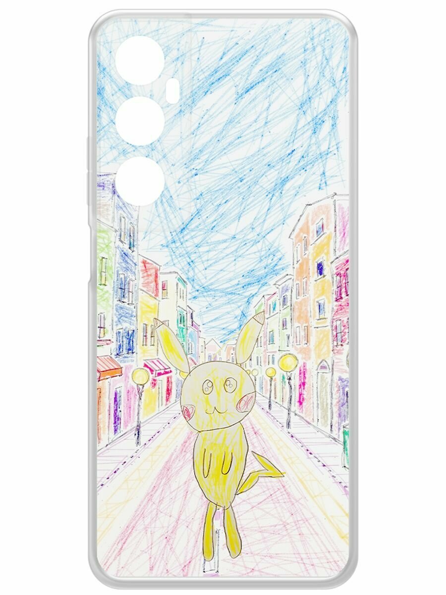 Чехол-накладка Krutoff Clear Case Покемон для Realme C65, прозрачный, силикон