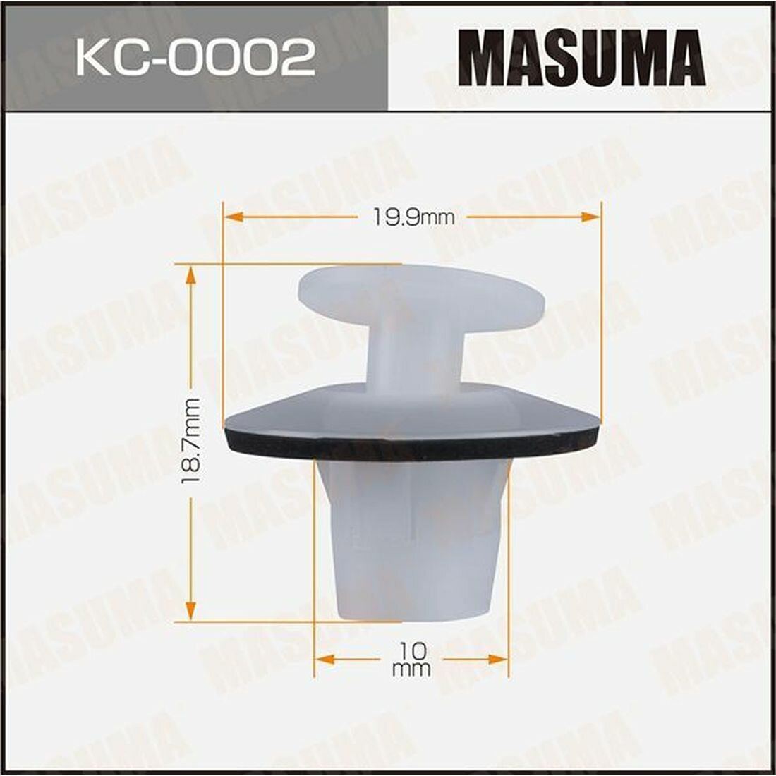 Клипса автомобильная (автокрепеж) для китайских автомобилей Masuma KC-0002 50шт.