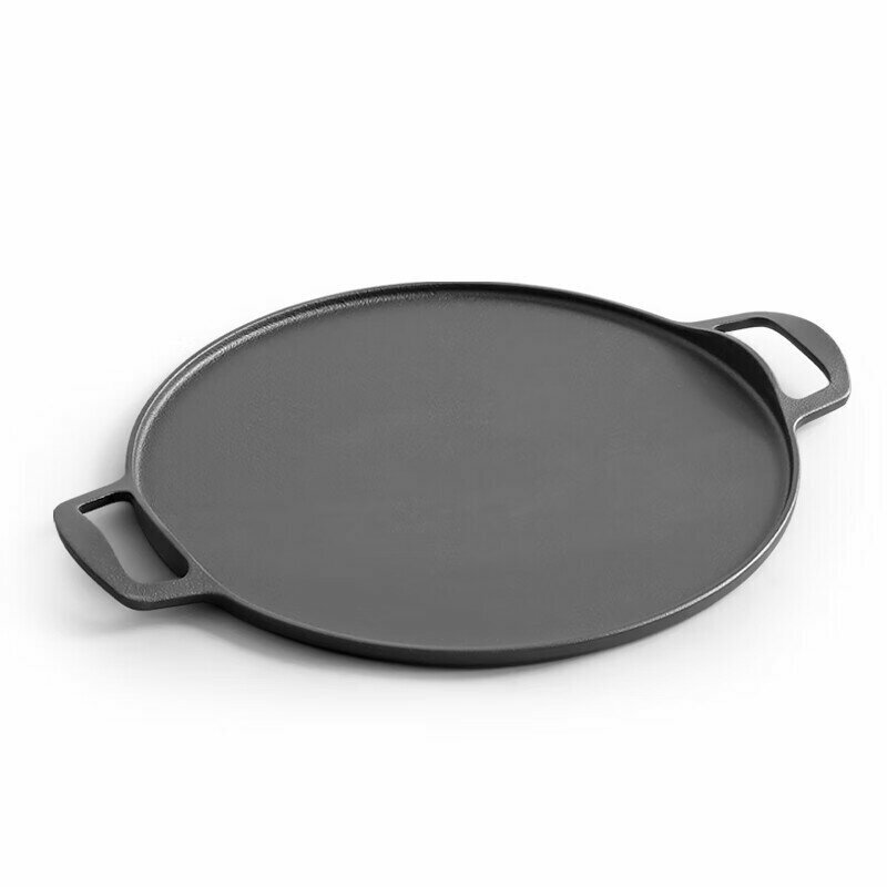 Dianjiang Non-Coated Flat-Bottom Pan, Iron Plate Pan, 32cm Grilling Pan, Cast Iron Flat-Bottom Pan, Egg Frying Pan, Flat-Bottom Pan for Chicken Wings