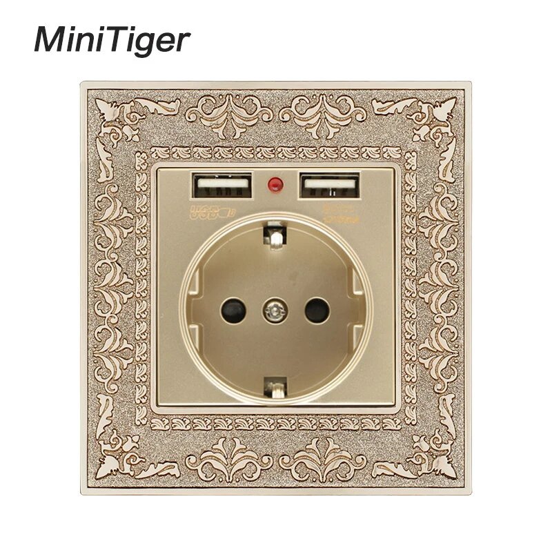 Розетка Minitiger USB Gold Socket 16А — фото 1